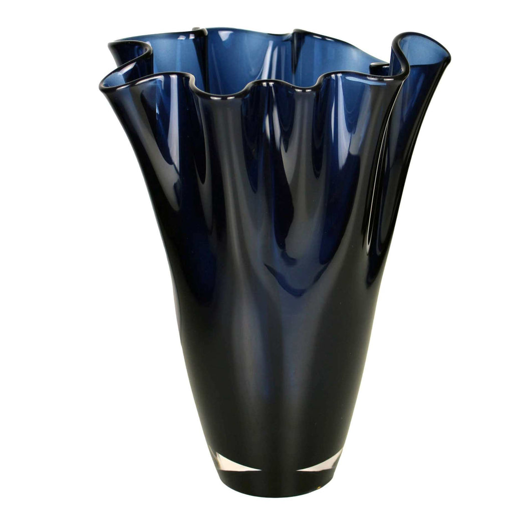 Blown Glass Wave Vase - Blue – Cerulean Arts